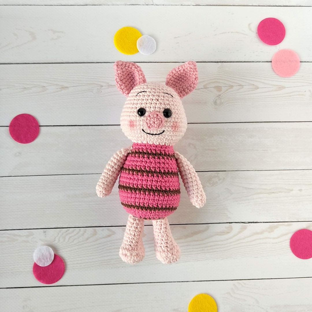 Crocheted Piglet, Little Pink Piglet, Plushie Piglet, Amigurumi Toy ...