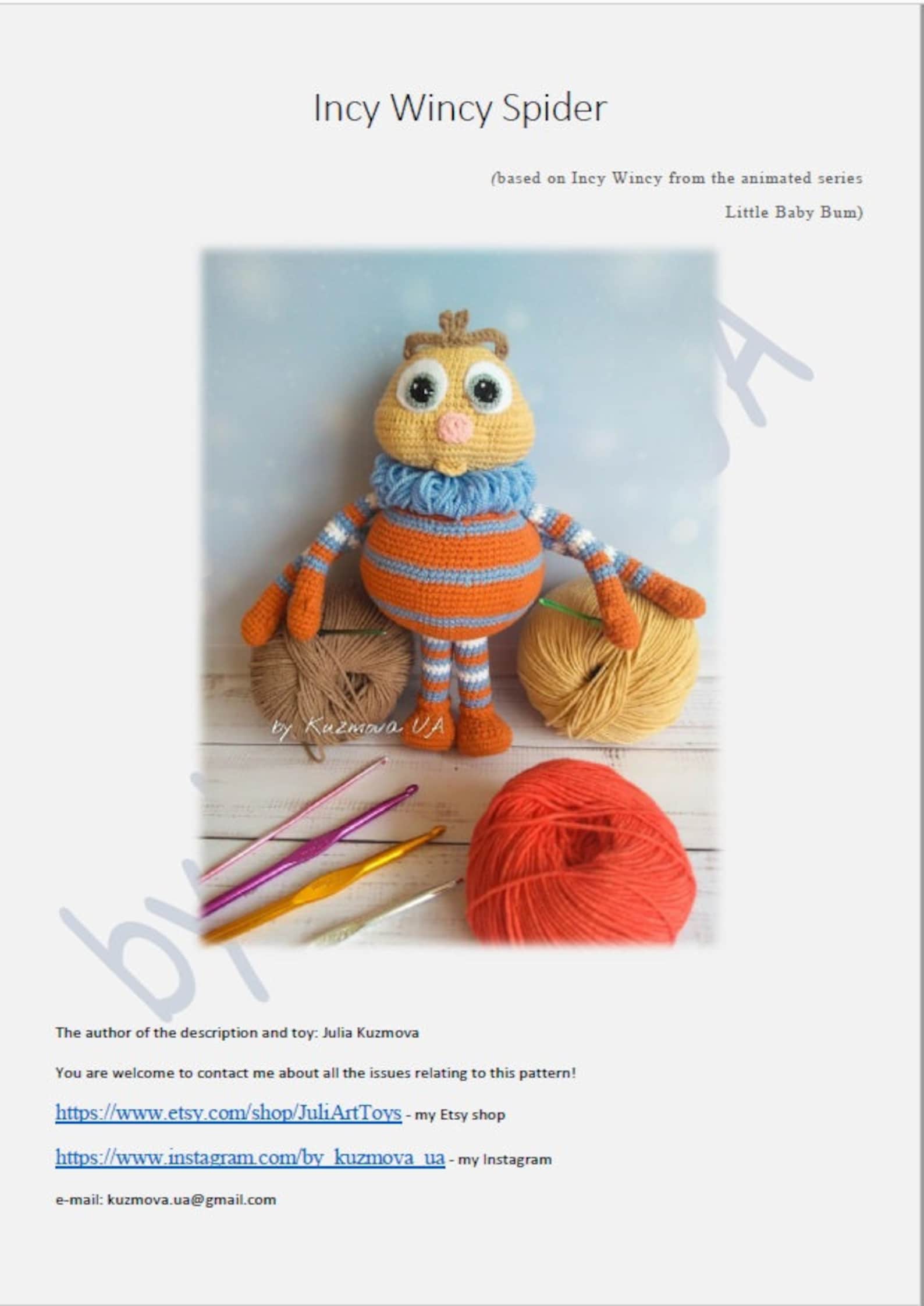 Amigurumi Crochet Toy Pattern Incy Wincy Spider, LBB Toy Pattern ...