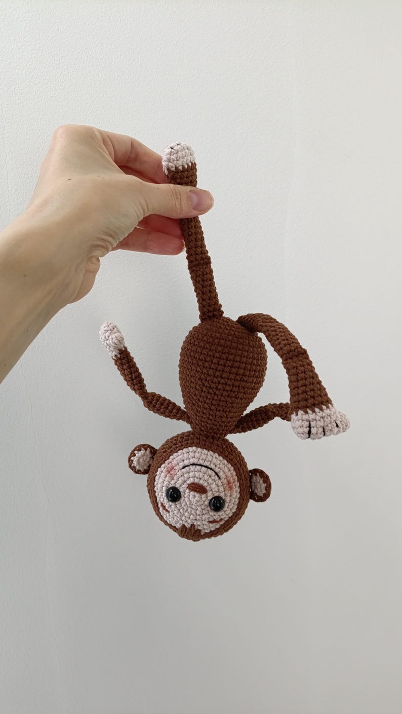 Crochet Monkey Plush Toy, Jungle Stuffed Animal, Safari Nursery Decor ...