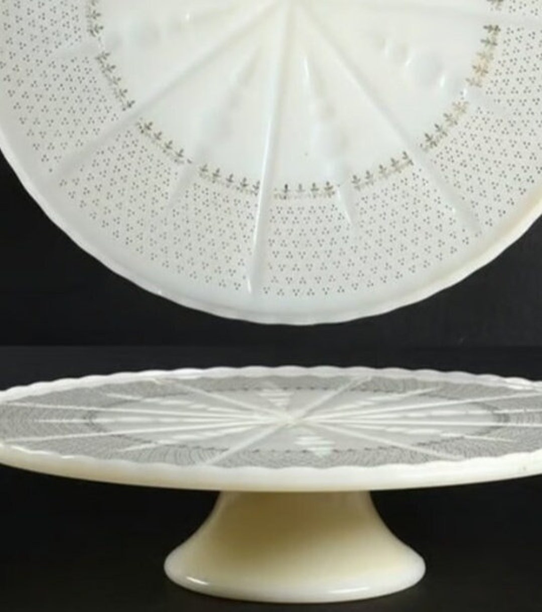 Vintage 1950s Anchor Hocking Milk Glass W100 Low Cake Stand - Etsy