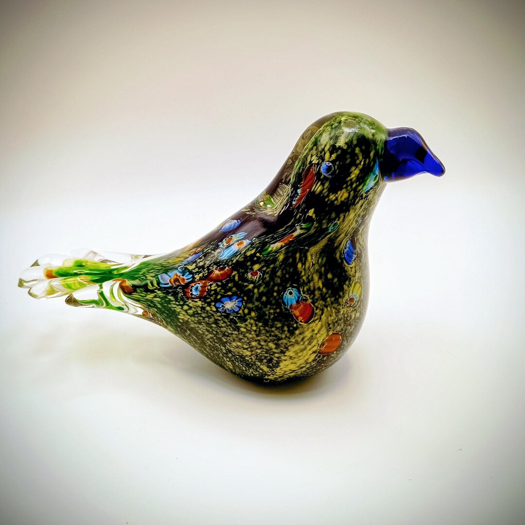 Postmodern Murano Glass Millefiori Bird Figurine Paperweight - Etsy