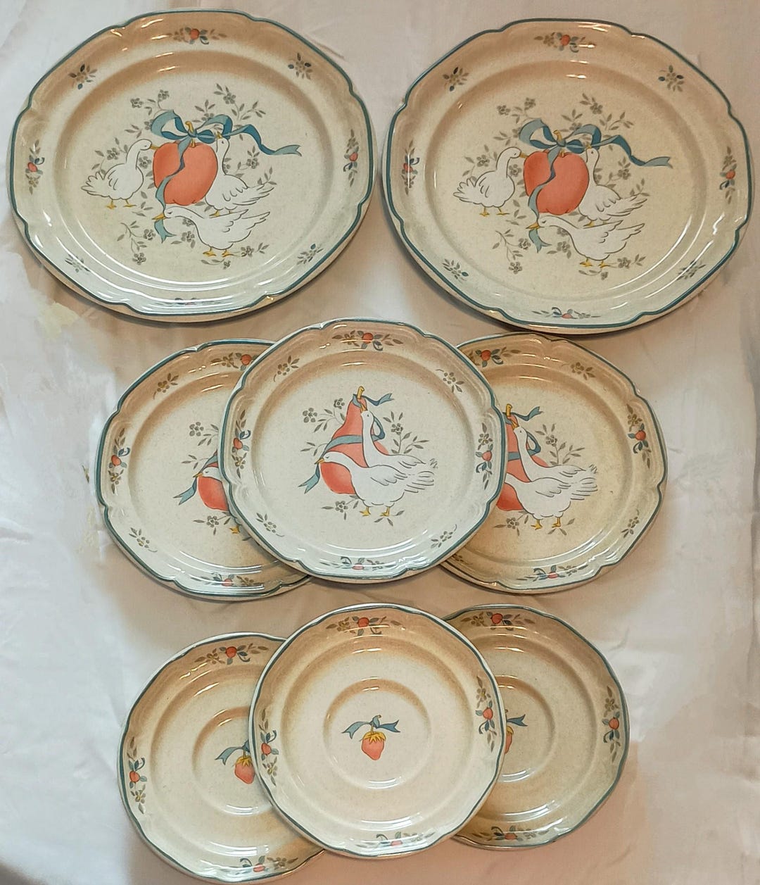Set of 8 Vintage Plates International China Company Stoneware Marmalade ...