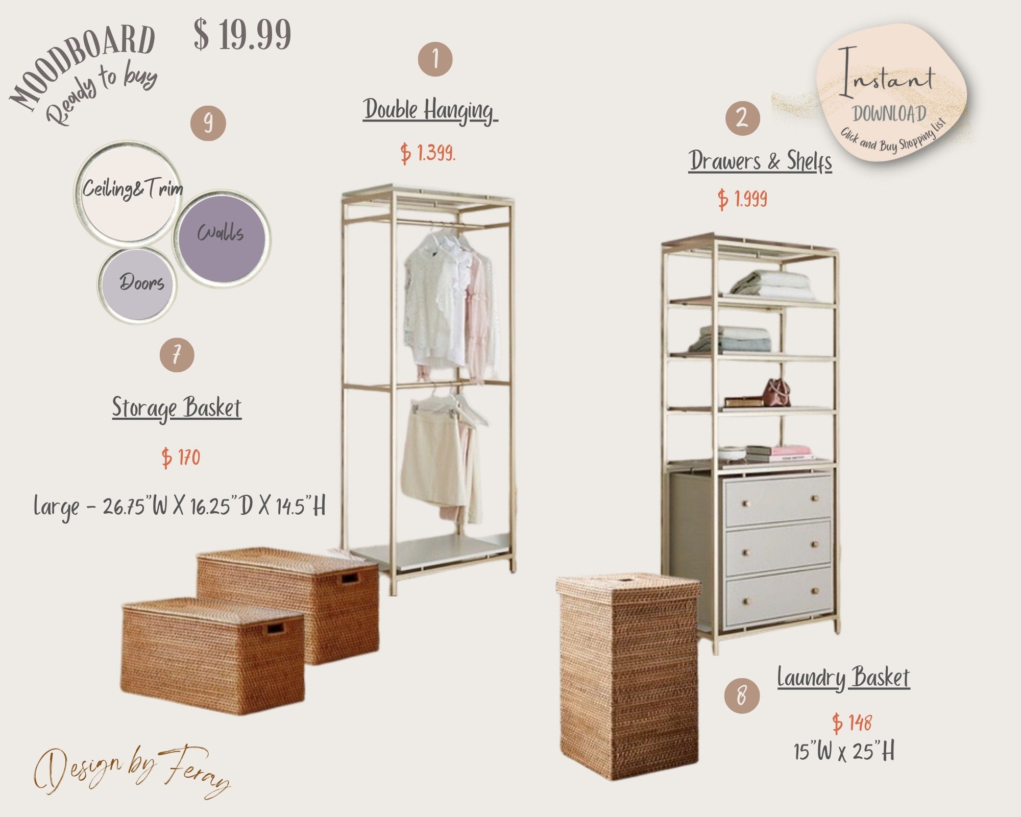 Ready to Buy Walk-in Closet Design | Affordable Interior Design With E ...