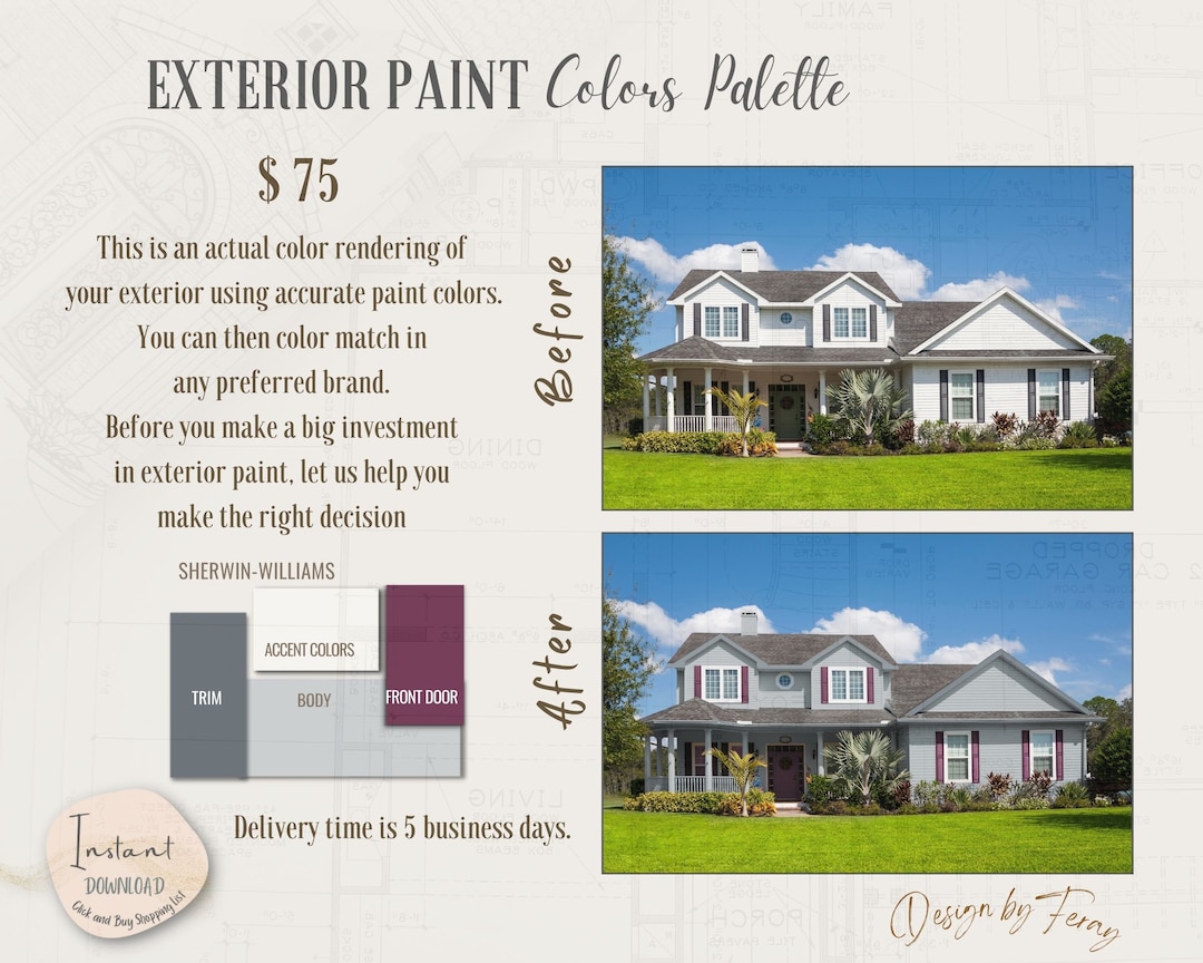 Custom Exterior Paint Rendering|exterior Color Render|exterior Paint ...