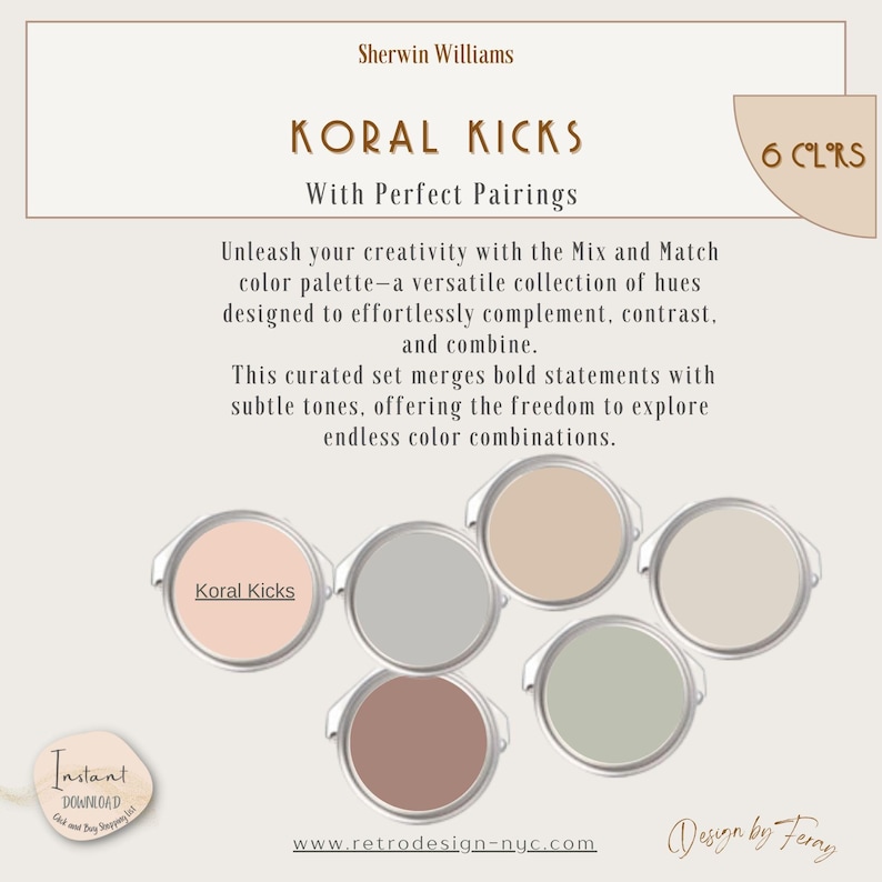 Koral Kicks Color Palette: Sherwin-williams Paint Colors (digital ...