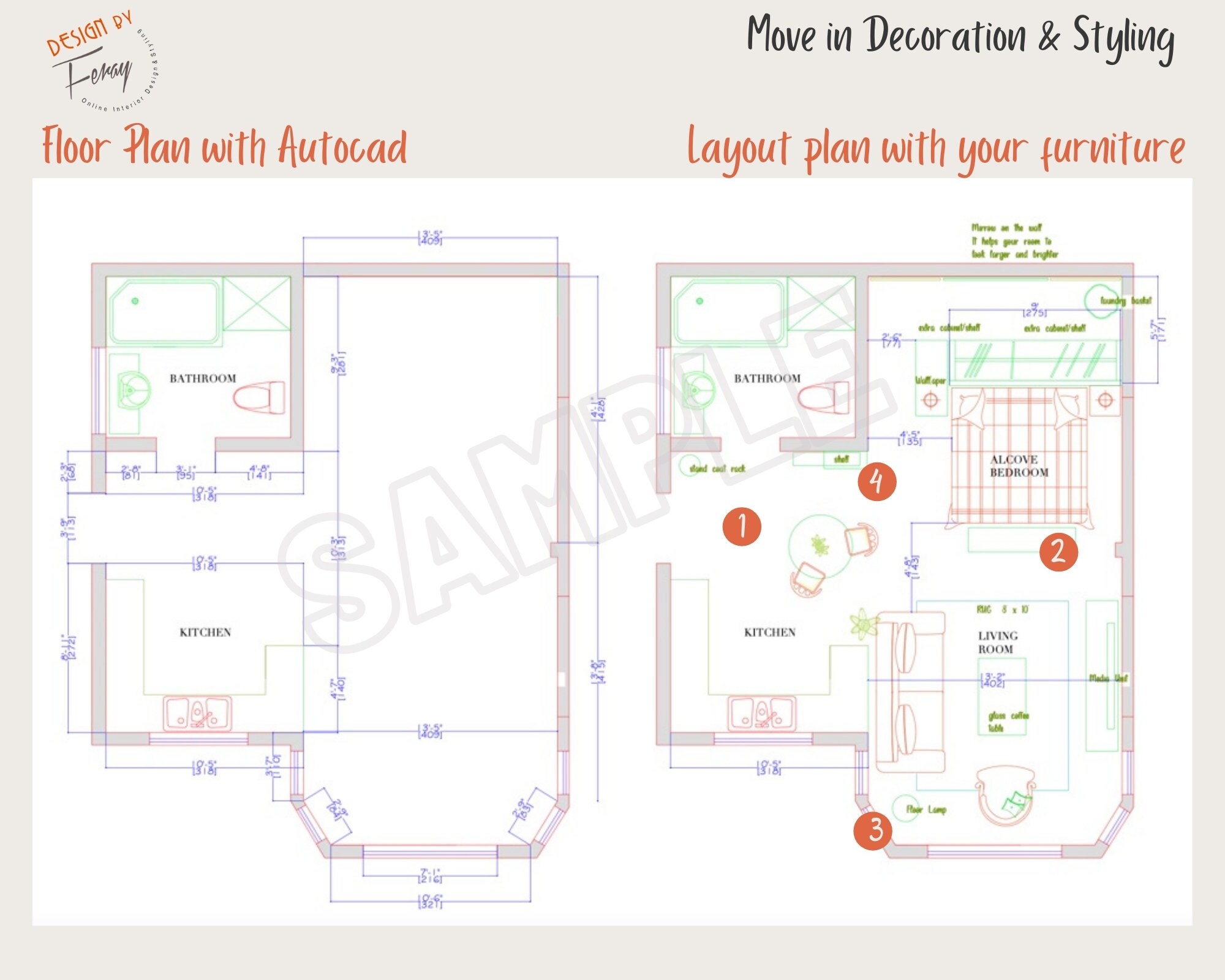 Custom Furniture Layout Plan: Digital E-design Service (one Room) - Etsy