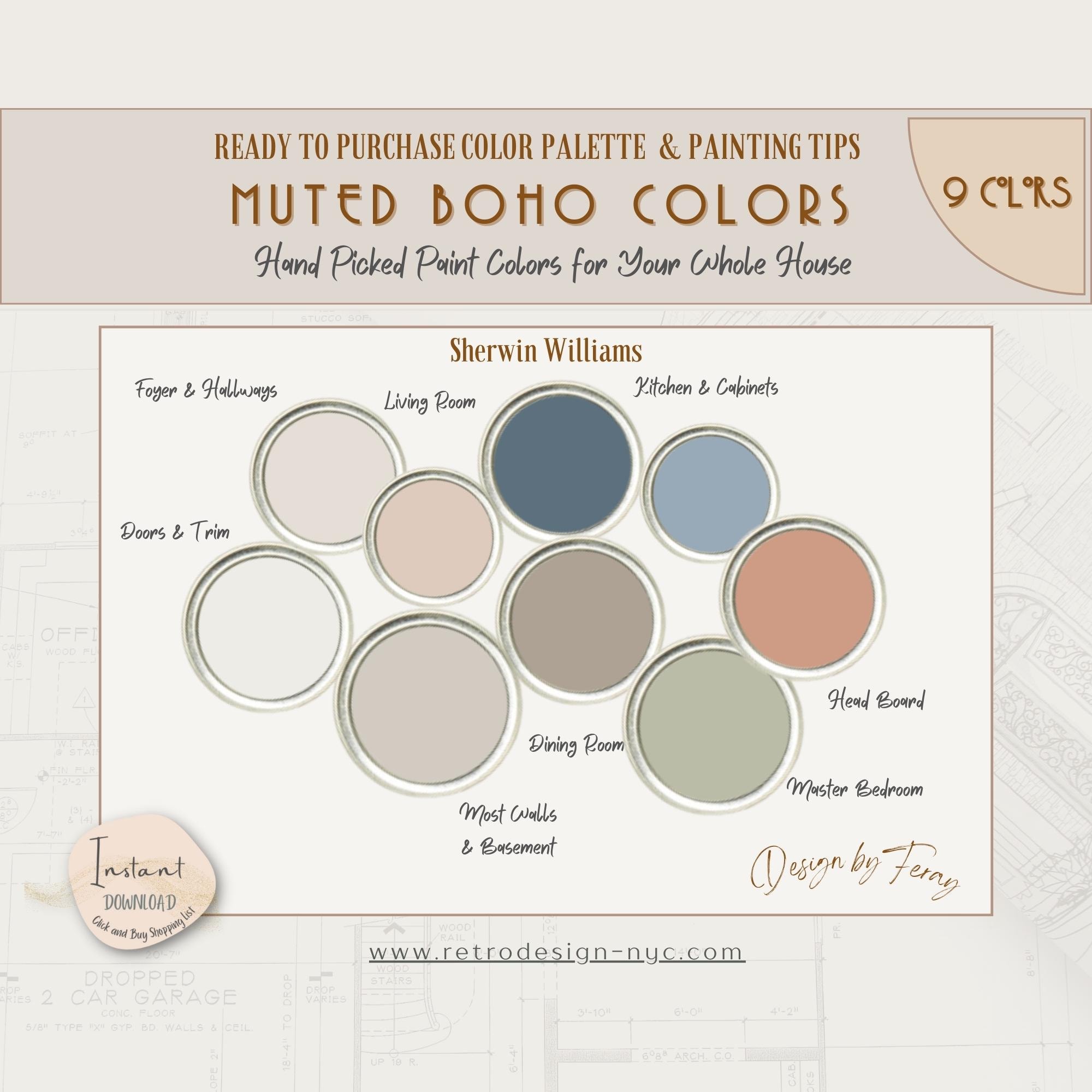Muted Boho Colors | Earthy Elegance Paint Palette | Boho Home Colors ...
