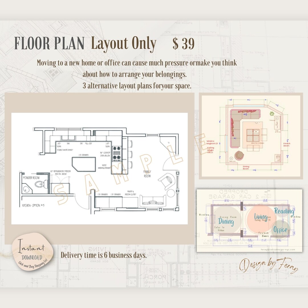 Custom Furniture Layout Plan: Digital E-design Service (one Room) - Etsy