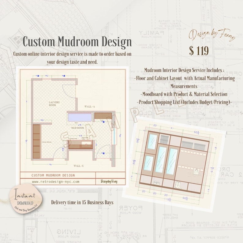 Mudroom Decoration and Cabinet Layout Design | Design Services for ...