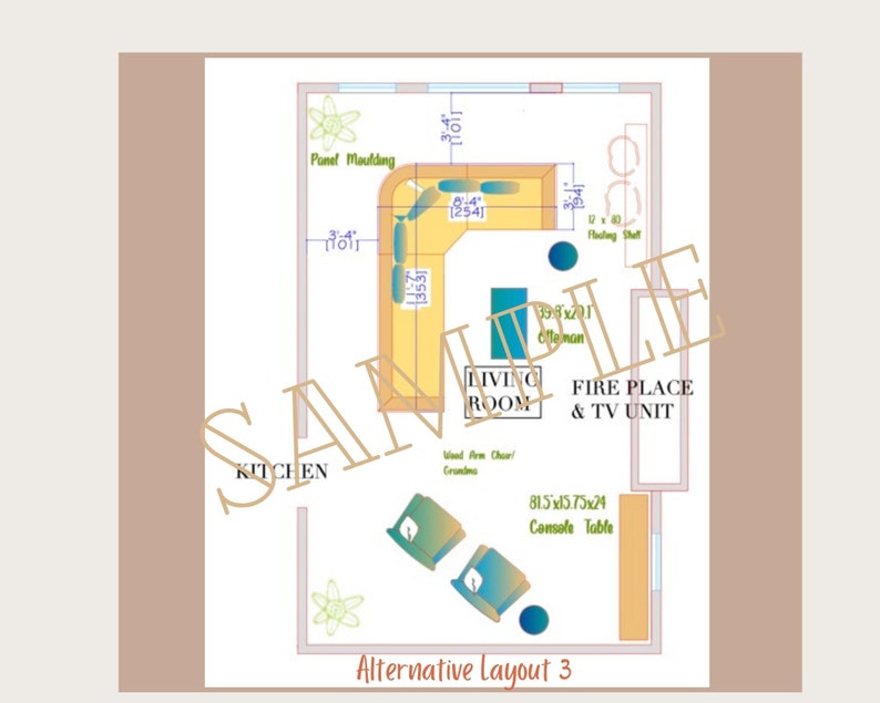 Custom Furniture Layout Plan: Digital E-design Service (one Room) - Etsy