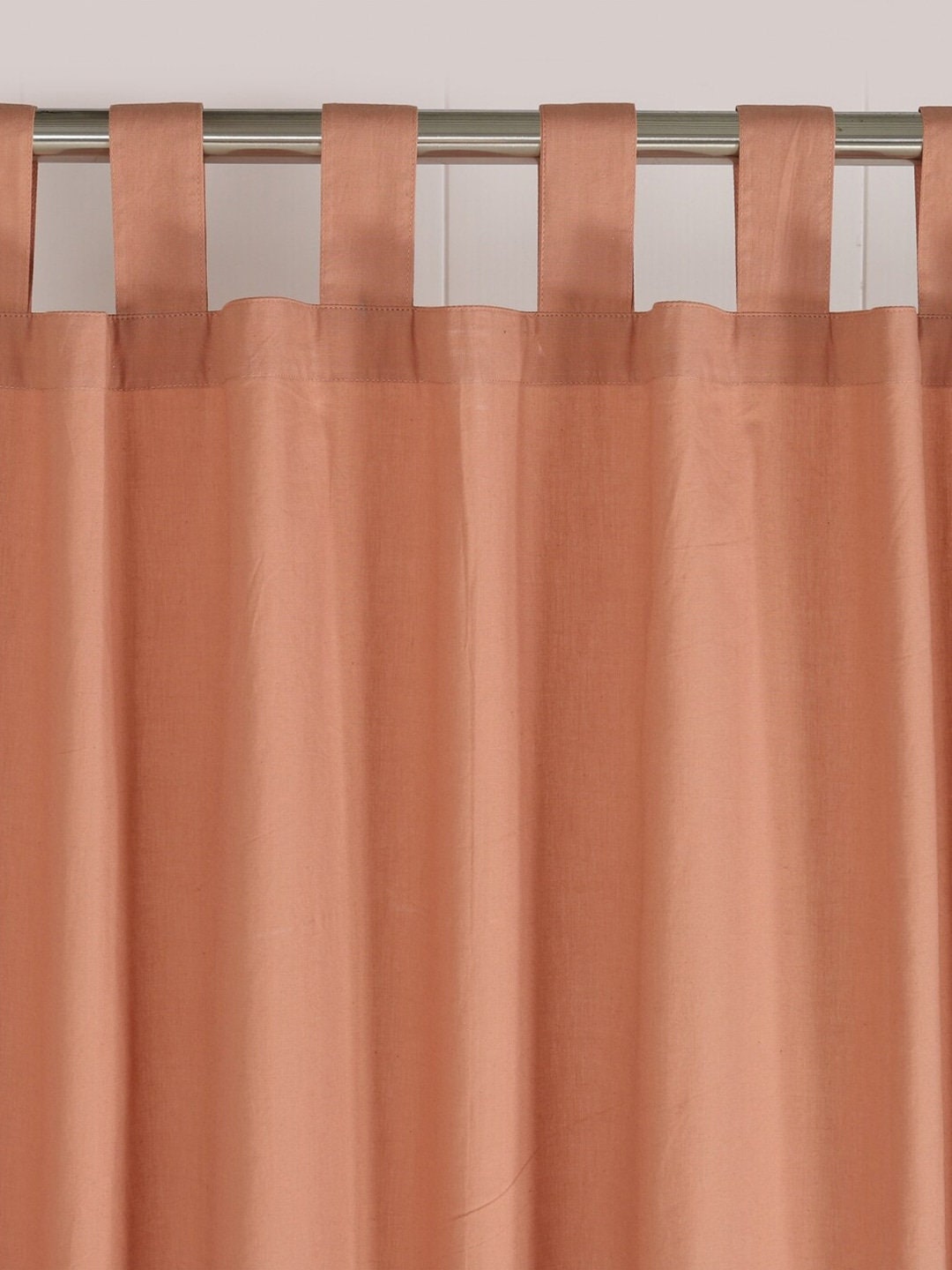 Peach Color Cotton Curtain/ Blackout Curtains/ Two Panel Window Curtain ...