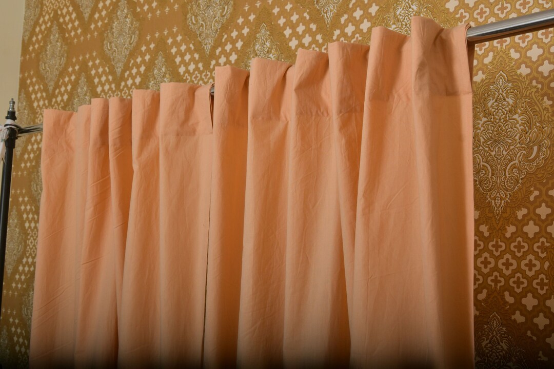 Peach Color Curtain Linen Curtain Window Linen Curtains - Etsy