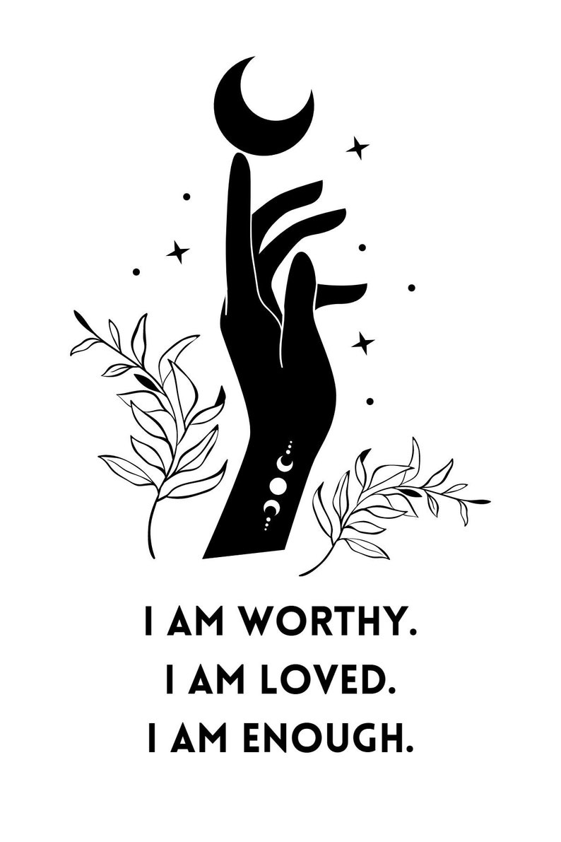 Printable Witchy Affirmation Cards, 6 Cute Affirmation Cards, Digital ...