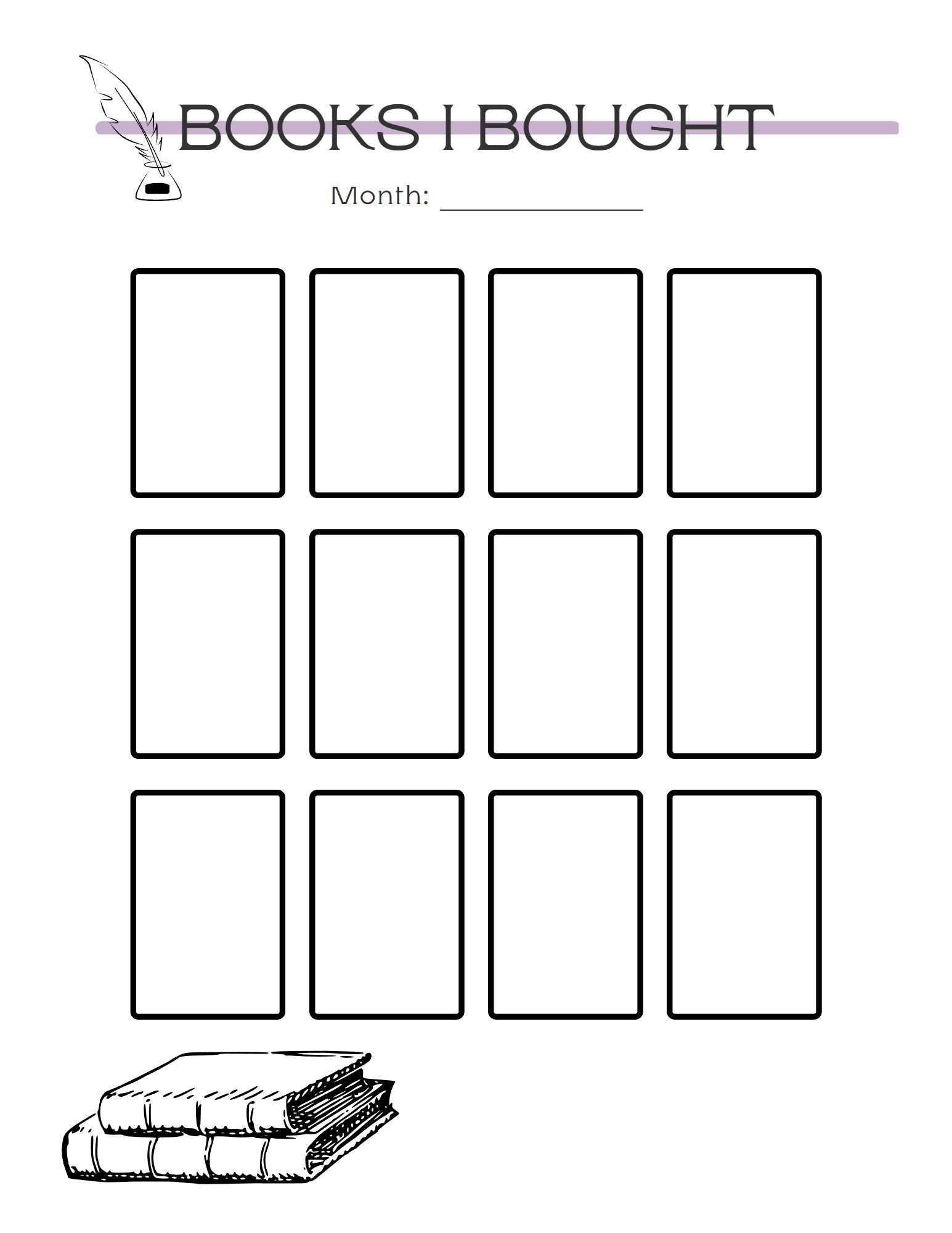 Printable Purple Book Tracker, Book Purchasing Tracker, Planner Insert ...
