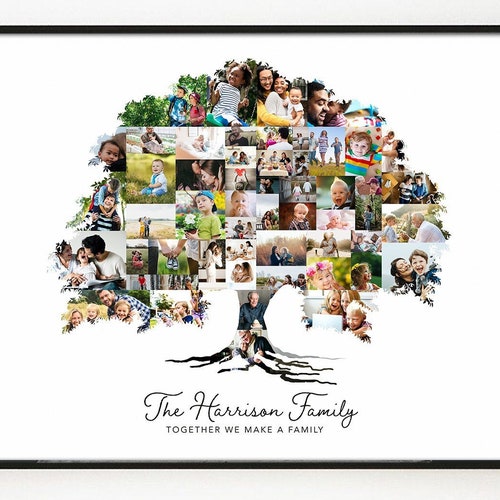 Family Tree Wall Art Collage Custom Photo Collage Canvas - Etsy