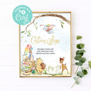Storybook Baby Shower Custom Sign A New Chapter Fairytale Book Themed ...