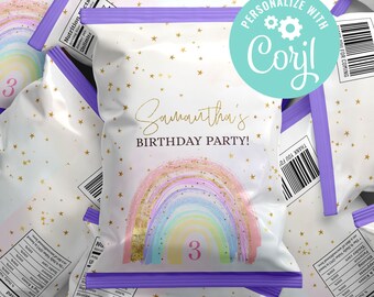 Stitched Birthday Girl Editable Chip Bag - Etsy