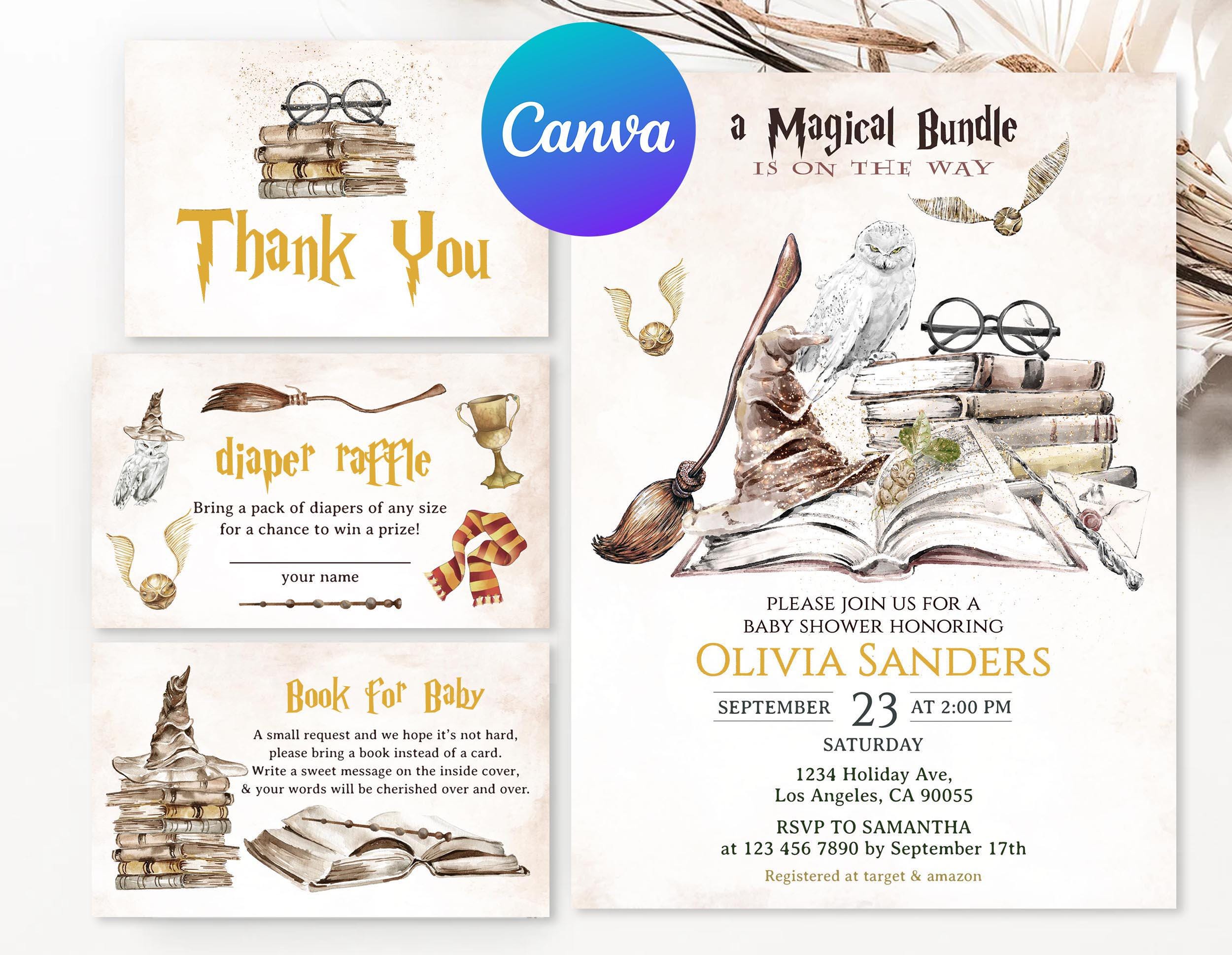 Wizard Baby Shower Invitation A Magical Bundle is on the Way Magic ...