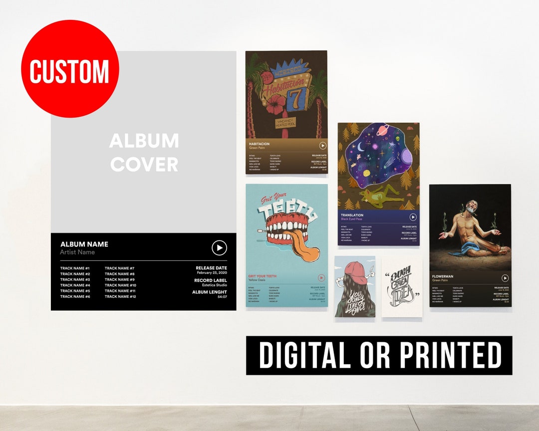 Custom Album Cover Poster Canvas Custom Wall Art Personalized Music App ...