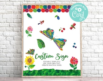Very Hungry Caterpillar First Birthday Welcome Sign Birthday Party ...