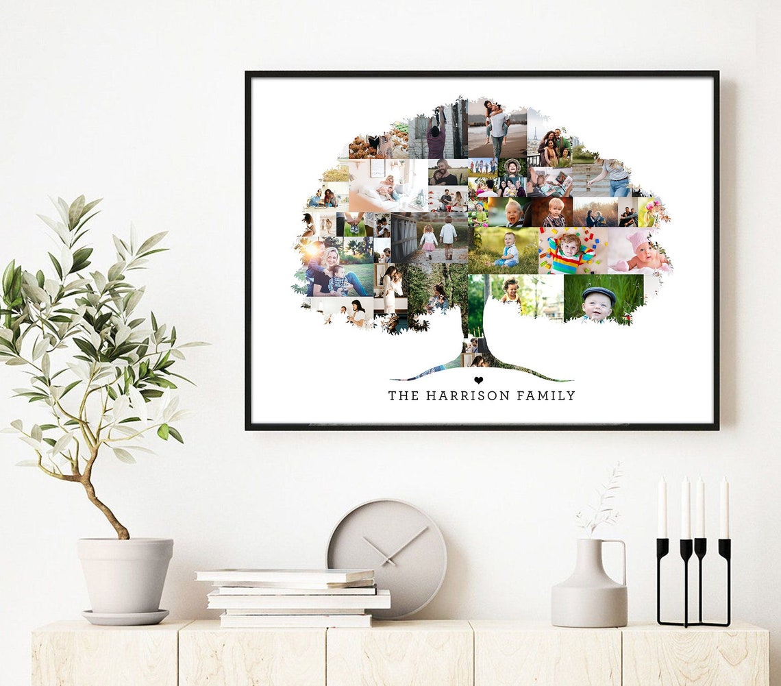 Personalized Family Tree Canvas Poster Wall Art for Grandma - Etsy
