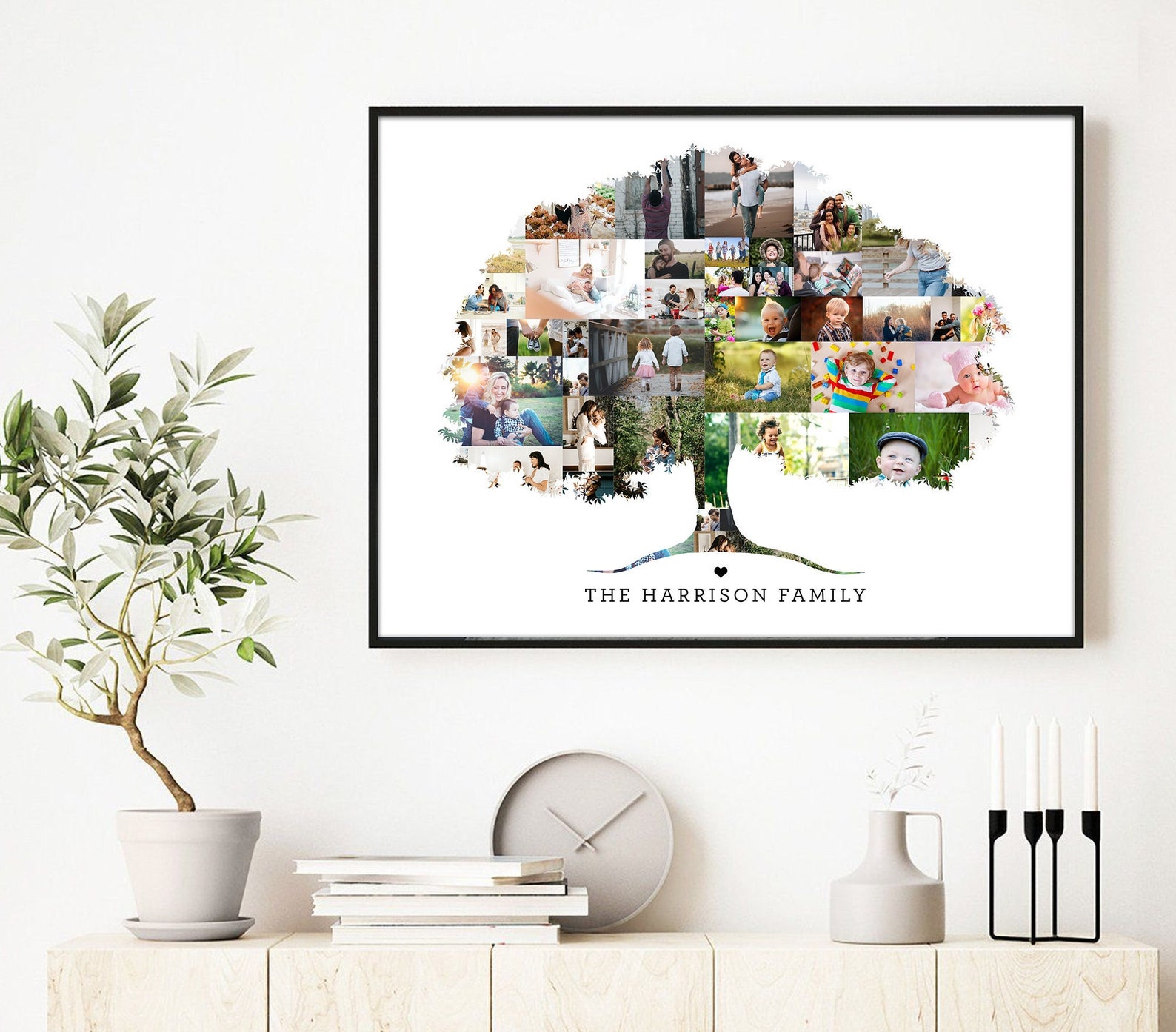 Personalized Family Tree Canvas Poster Wall Art for Grandma | Etsy