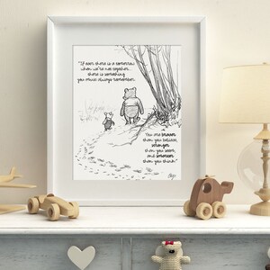 Classic Winnie the Pooh Quote Framed Nursery Decor Wall Art Canvas ...