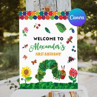 Hungry Caterpillar Welcome Sign: Eric Carle Birthday Party (digital ...