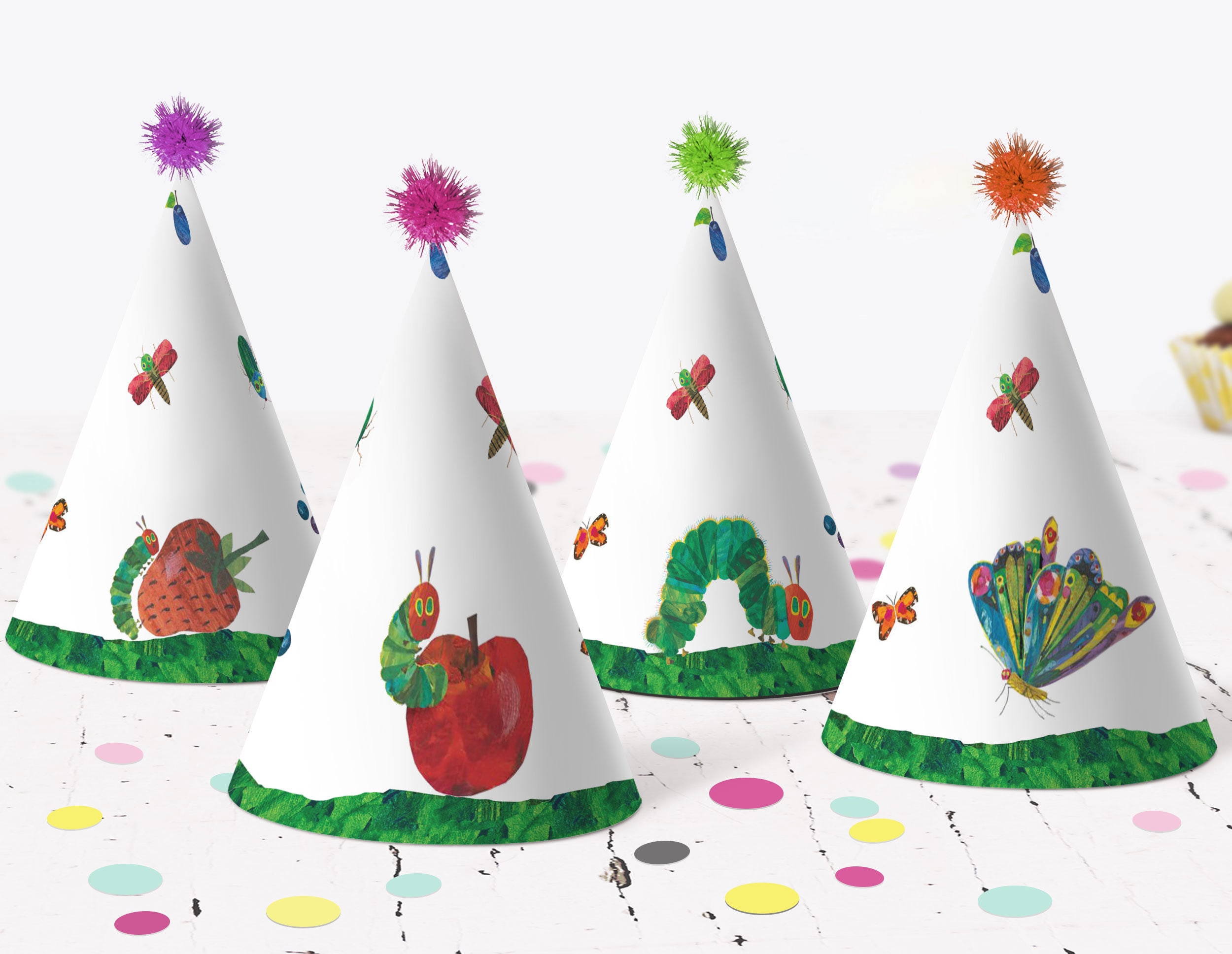Very Hungry Caterpillar First Birthday Party Hat Decoration Birthday ...