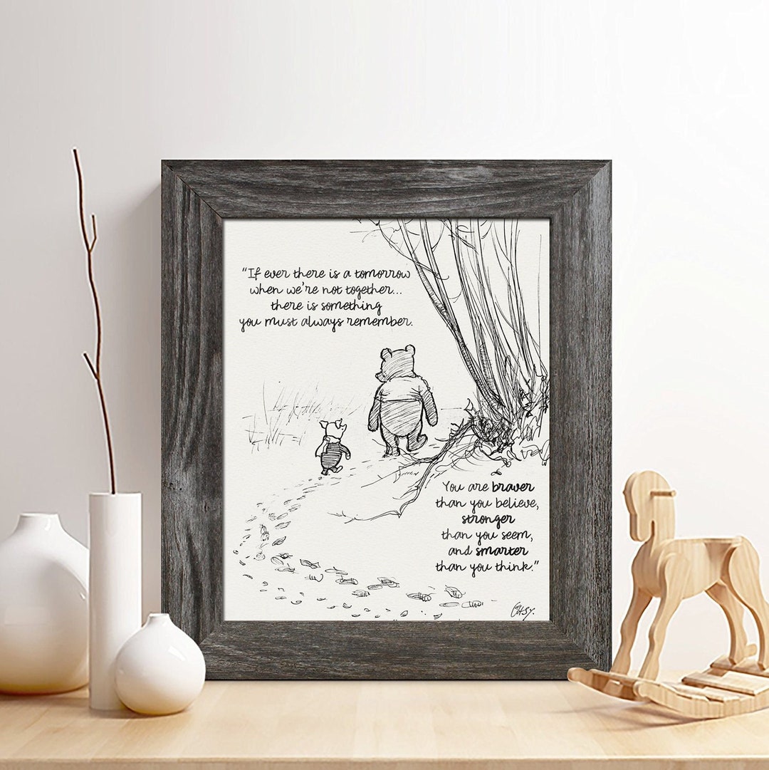 Classic Winnie the Pooh Quote Framed Nursery Decor Wall Art Canvas ...