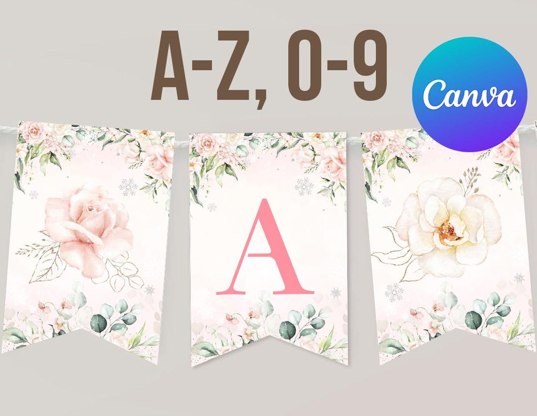 Printable Banner Letters Baby Shower Decoration Girl Gold and Pink ...