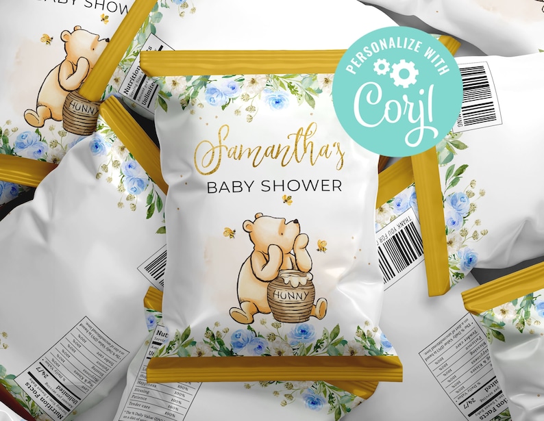 Baby Shower Chip Bags Classic Winnie the Pooh Decoration - Etsy