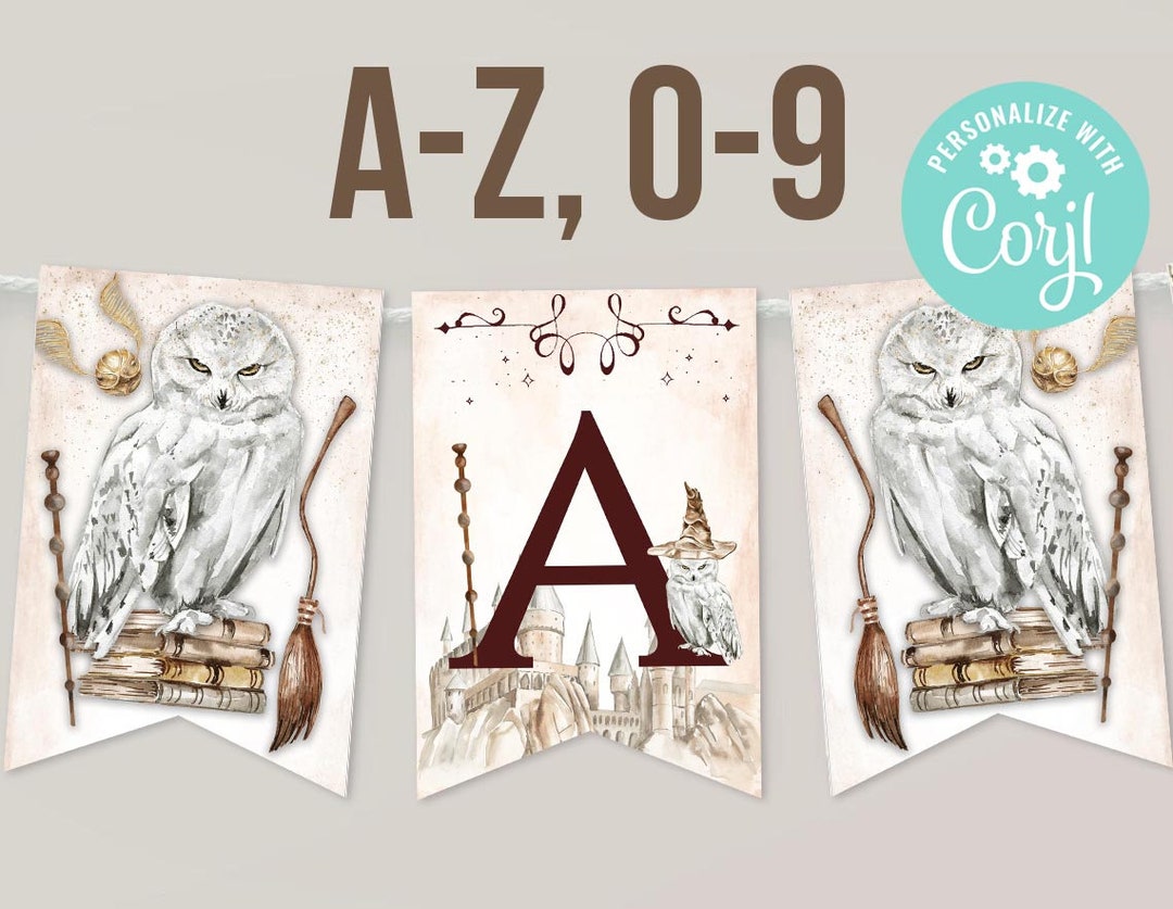 Printable Banner Letters Wizard Baby Shower Decoration A Magical Bundle ...