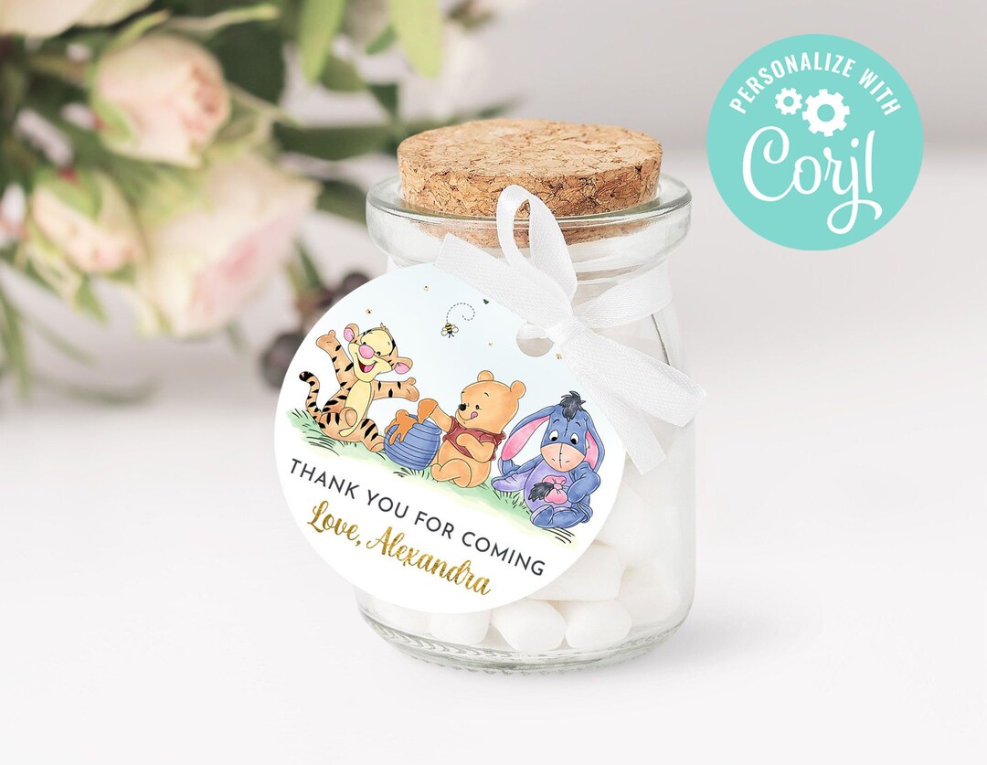 Baby Shower Favor Tag Printable Winnie the Pooh Piglet Tigger ...