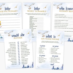 Set of 5 Wizard Baby Shower Games Printable Party Decoration A Magical ...