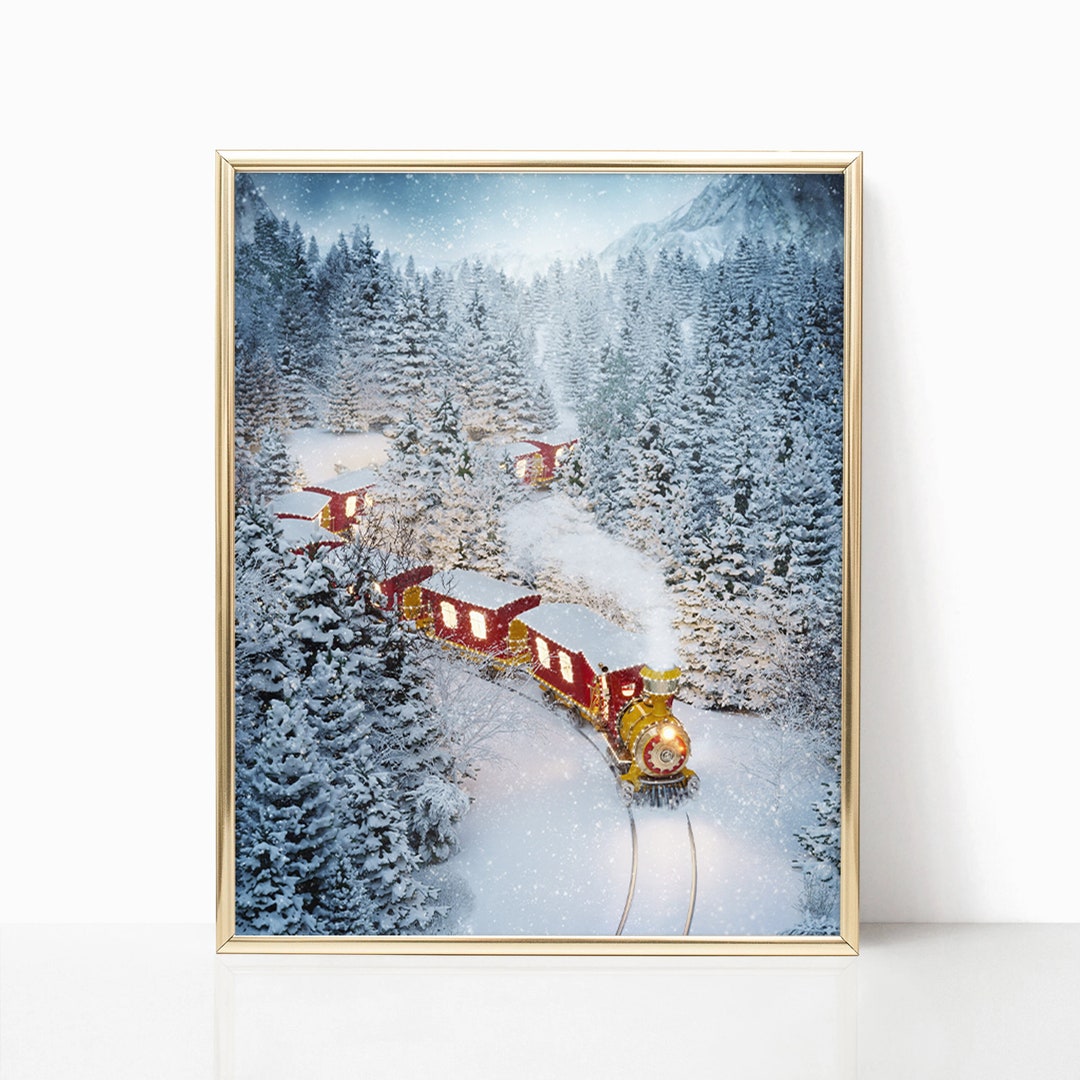 Vintage Christmas Train Wall Art Instant Download Xmas Home - Etsy