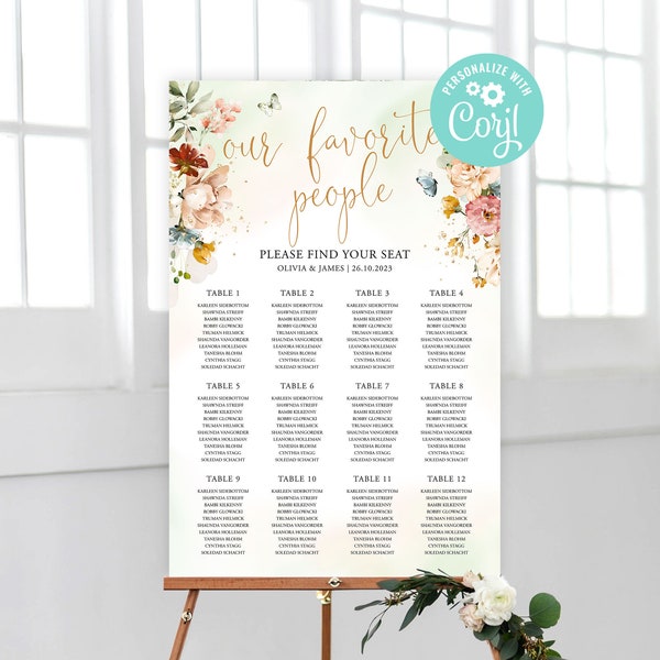 Colorful Seating Chart - Etsy