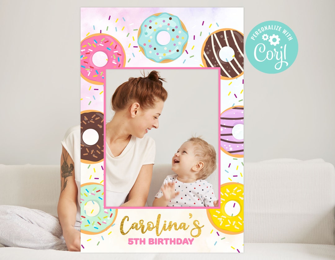 Donut Birthday Photo Booth Decor Girl Donut Miss the Sweet Celebration ...