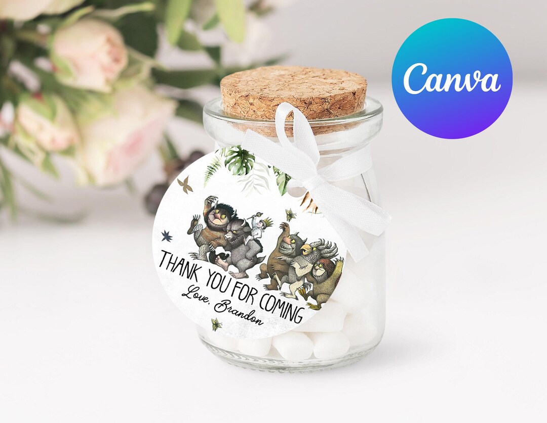 Where the Wild Things Are First Birthday Favor Tag Wild Rumpus Thank ...