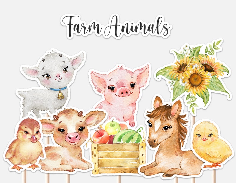 Farm Animals Centerpieces Baby Shower Cute Barn Animals Ranch - Etsy
