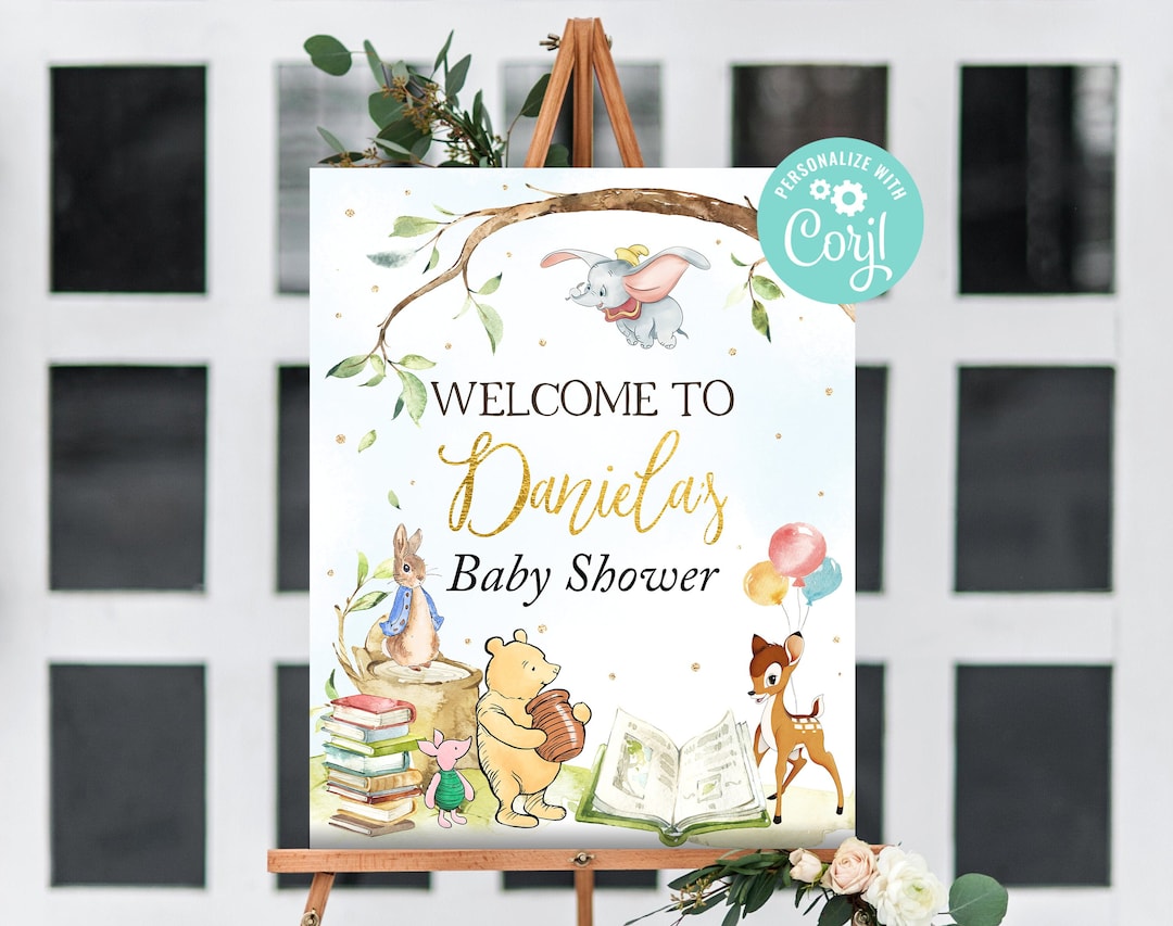 Storybook Baby Shower Welcome Sign A New Chapter Fairytale Book Themed ...