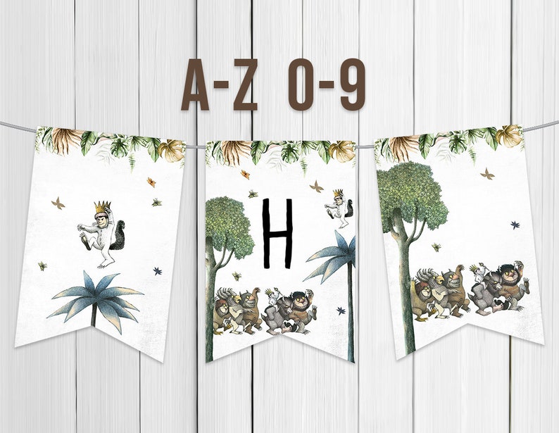 Printable Banner Letters A to Z Where the Wild Things Are - Etsy