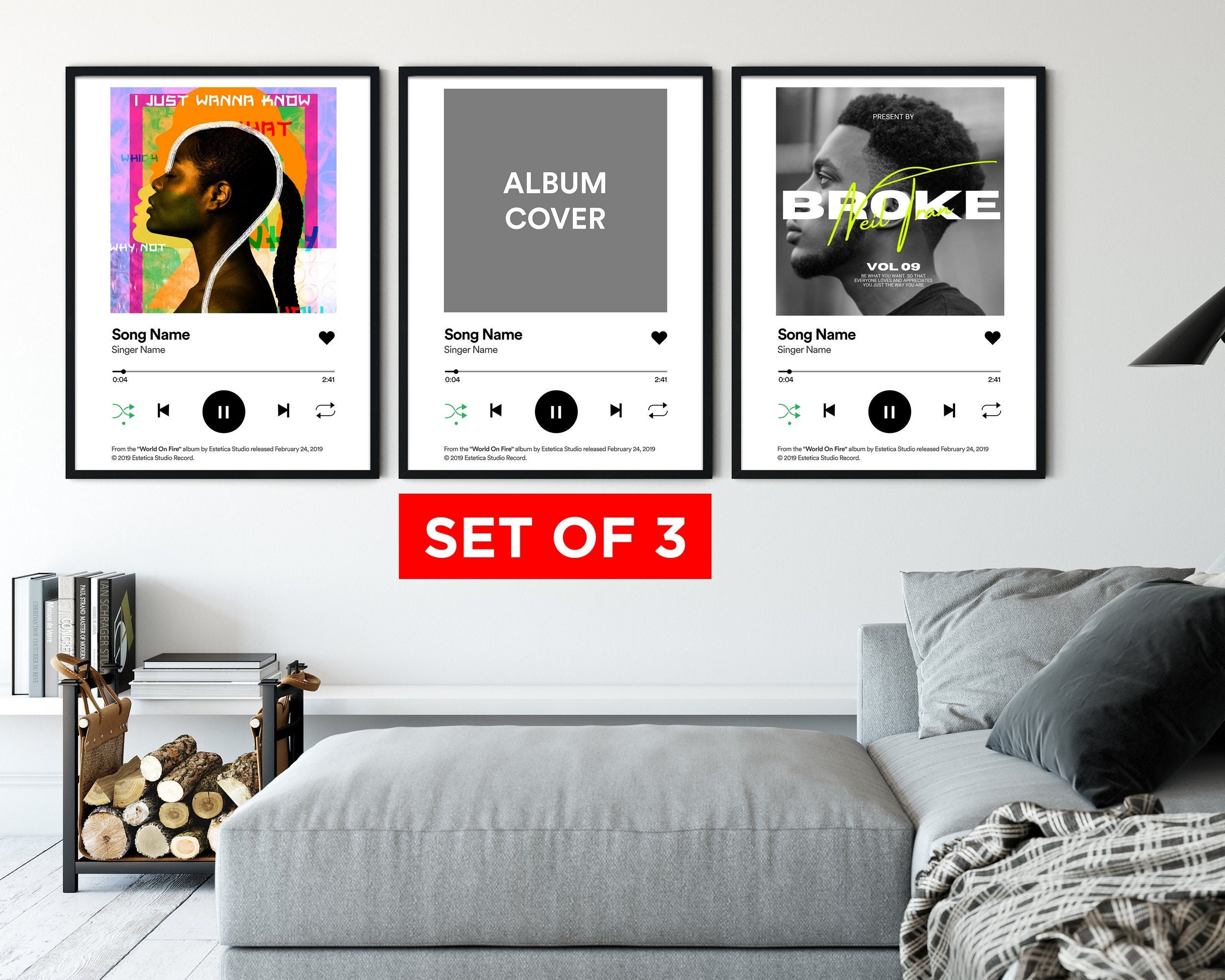 Custom Album Cover SET OF 3 Music Poster Album Poster Album 