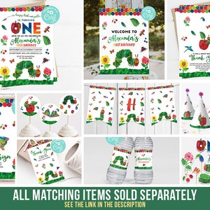 Very Hungry Caterpillar First Birthday Gable Box Labels Birthday Party ...