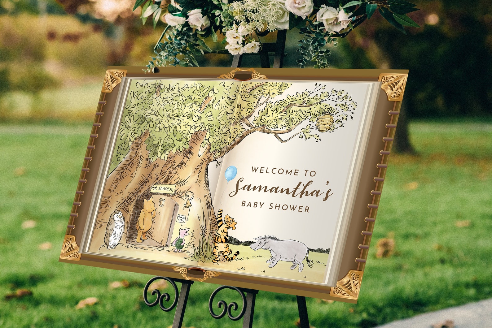 Classic Winnie the Pooh Baby Shower Welcome Sign Template Tigger Piglet ...