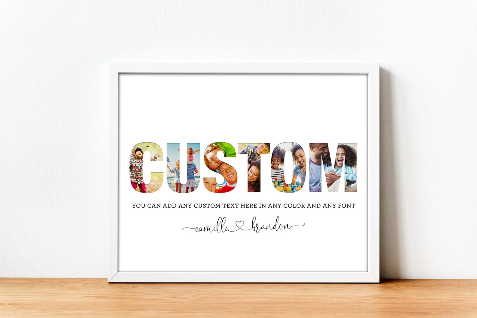 Custom Word Photo Collage Name Print Canvas Custom Text Collage Wording ...