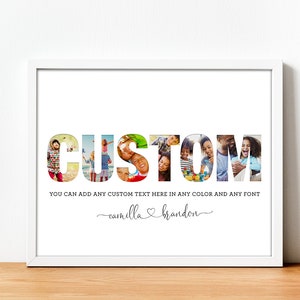Custom Word Photo Collage Name Print Canvas Custom Text Collage Wording ...