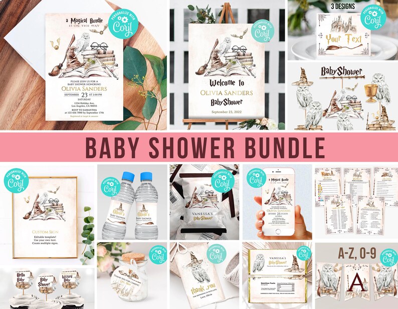 Wizard Baby Shower Invitation A Magical Bundle is on the Way - Etsy