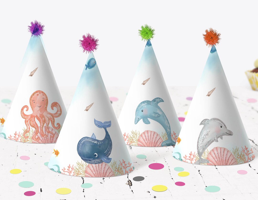 Under the Sea First Birthday Party Hat Decoration Girl Ocean Life ...