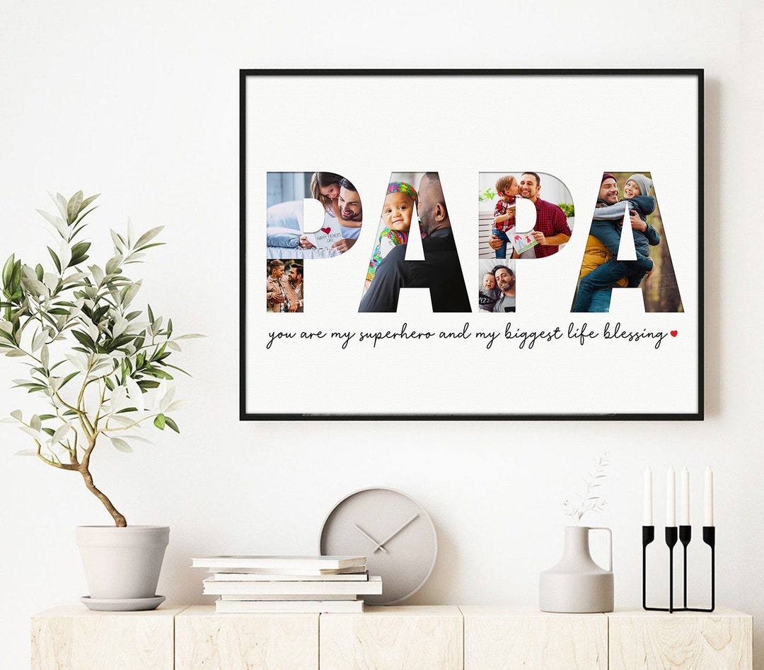 Papa Photo Collage Custom Gift Ideas for Father's Day Gift Personalized ...